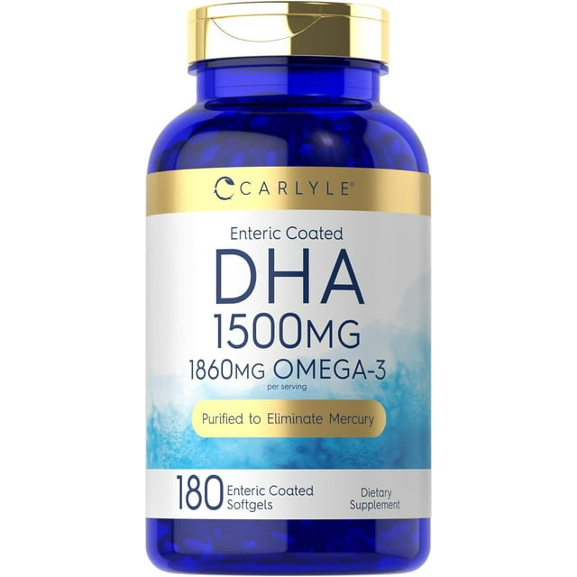 Carlyle DHA Supplement 1500mg with EPA, Purified Fish Oil | 180 Enteric ...