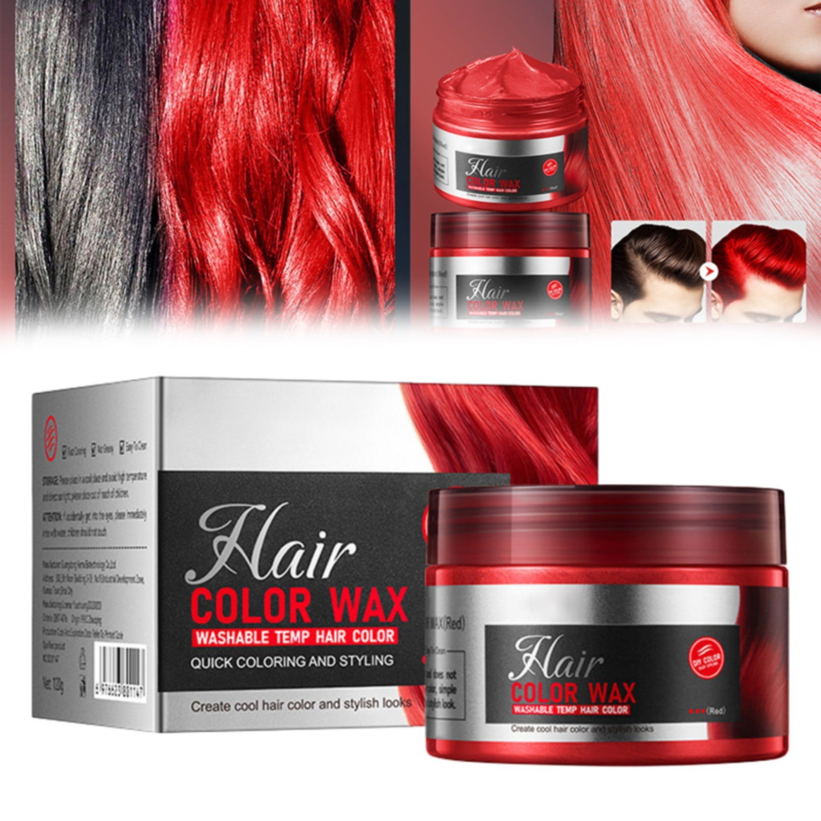 DHALL Red Temporary Hair Color Natural Hair Color Wax Hair Wax Color ...