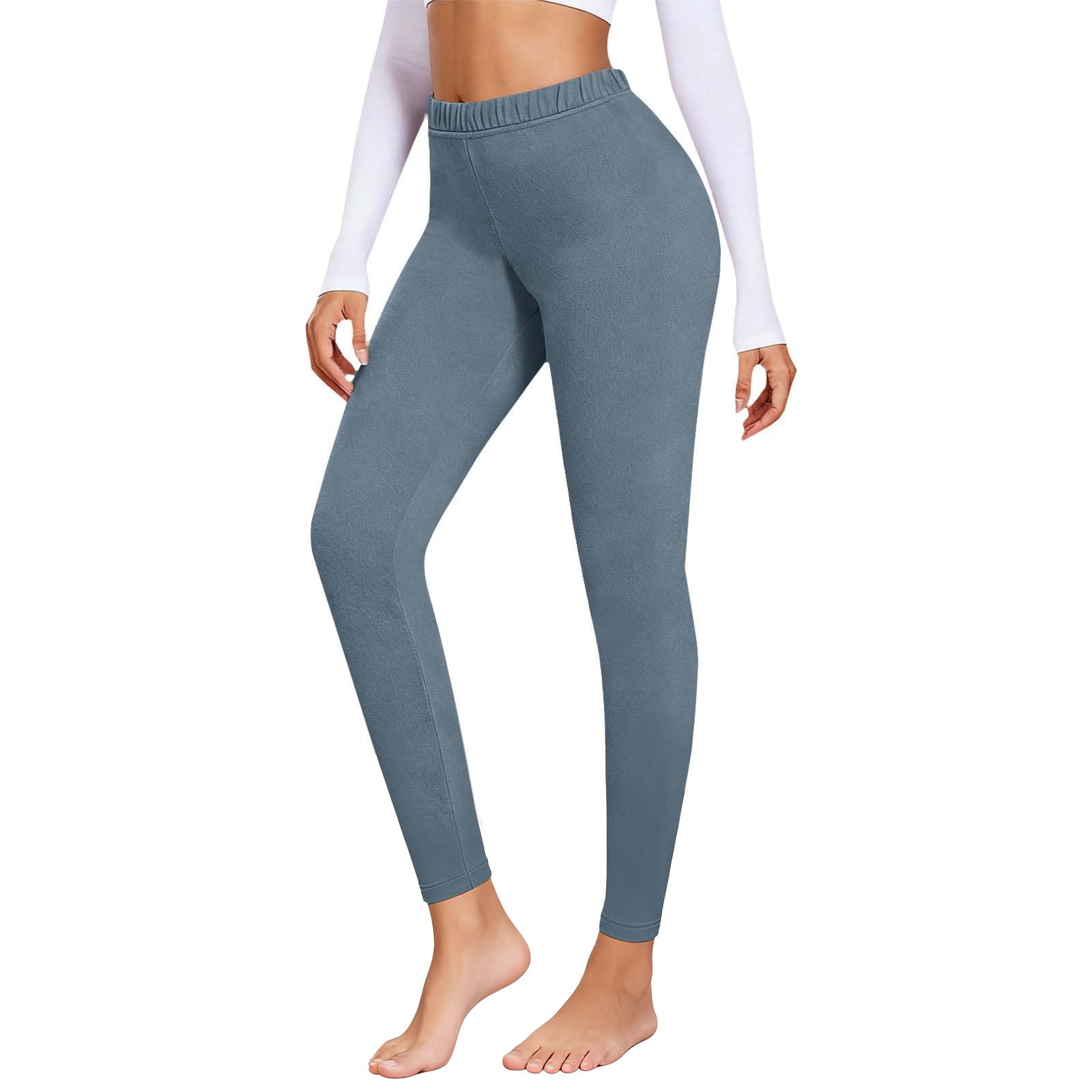 DHALL Seamless Velvet Leggings Elastic Waist De Rong Thermal Pants ...