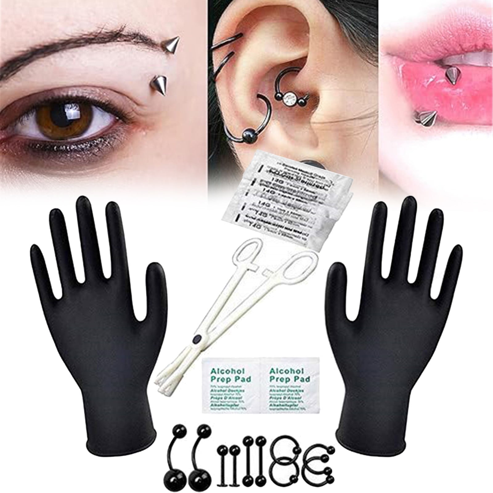 DHALL Skincare 1 Set Of Piercing Kit Body Piercing Kit Piercing Ear ...