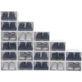 DHBREK Large 20/24 Pack Shoe Storage Box, Clear Plastic Stackable Shoe ...