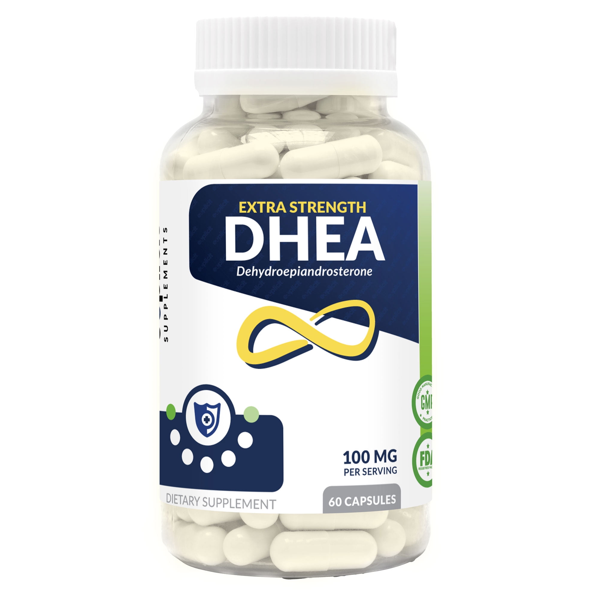 DHEA 100mg - Promotes Hormone Balance - 60 Capsules - Non-GMO, Gluten ...