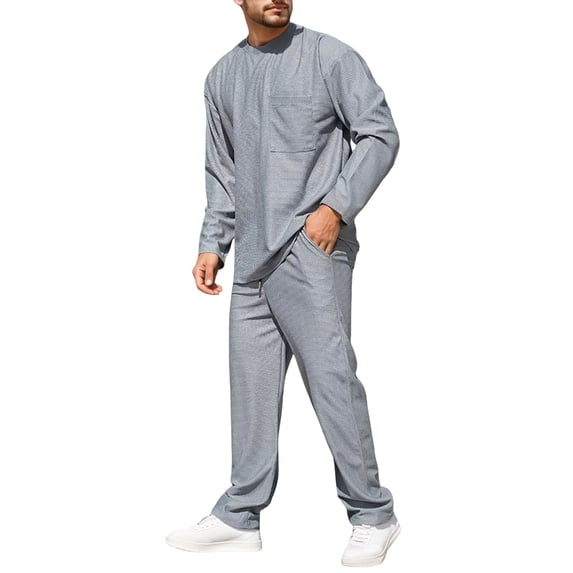 DHFJKG 2 Piece Sets Mens T-Shirts Lightweight Loose Fit Solid Color ...