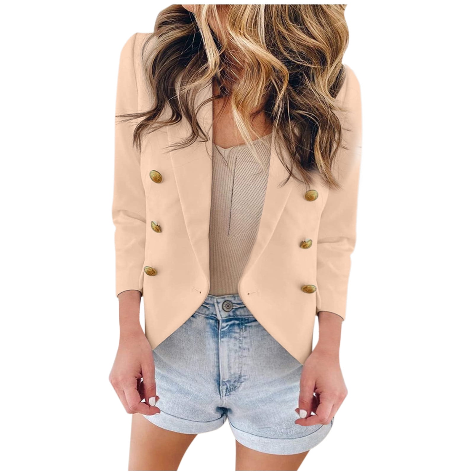 DHFJKG Blazers For Women Suit Jacket Long Sleeve Open Front Slim Fit ...