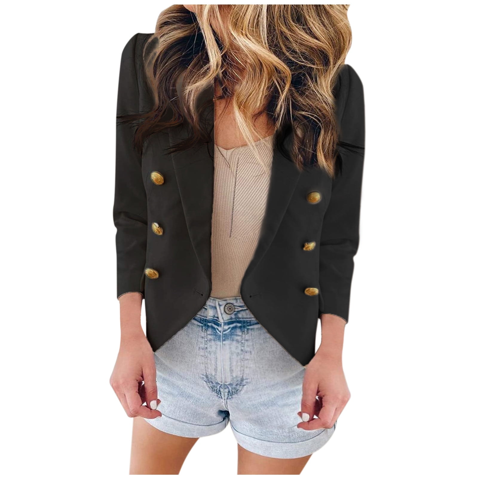 DHFJKG Blazers For Women Suit Jacket Long Sleeve Open Front Slim Fit ...