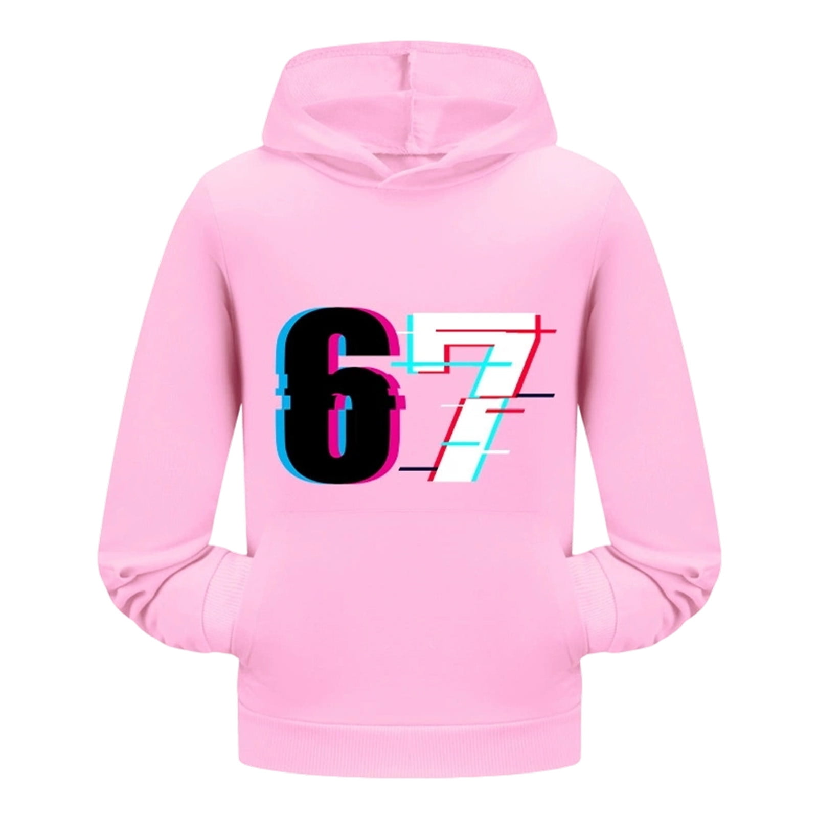 DHFJKG Boy Girl 67 Shirt Hoodies Unisex Soft Long Sleeve Letter Print ...