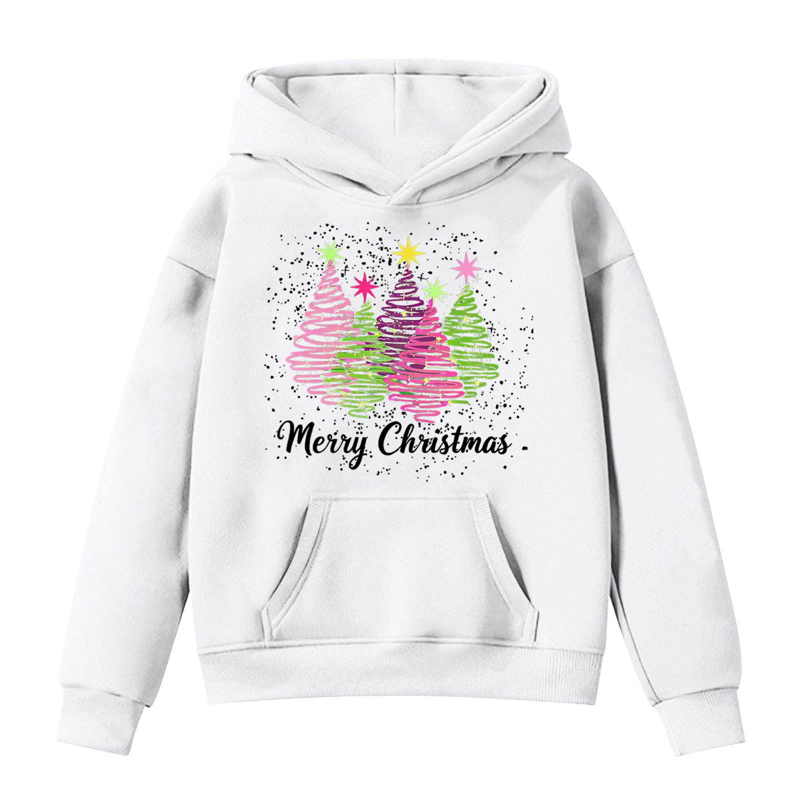 DHFJKG Boys Girls Merry Christmas Hooded Sweatshirt Fuzzy Lining ...