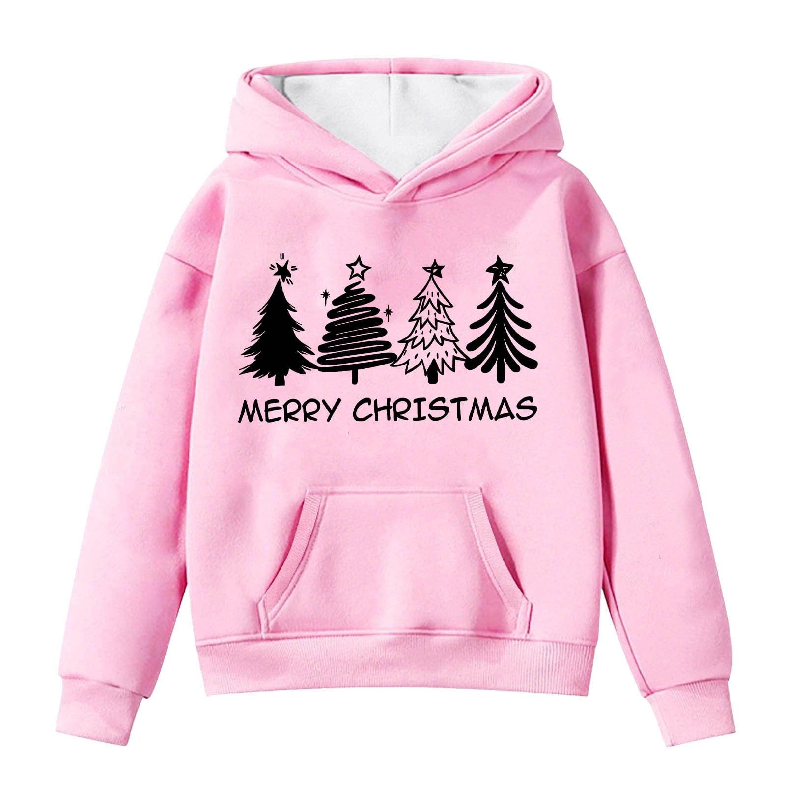 DHFJKG Boys Girls Merry Christmas Hooded Sweatshirt Fuzzy Lining ...