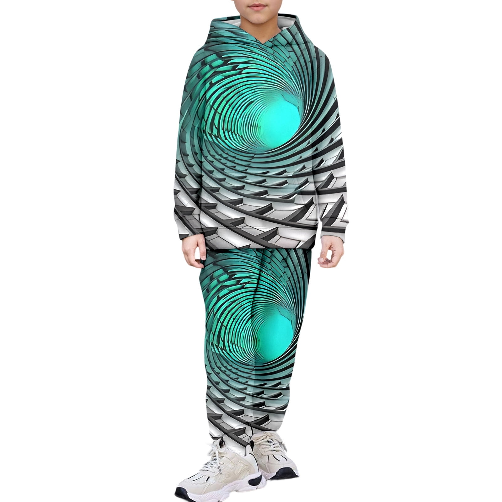 DHFJKG Boys Hoodie Pant Outfit 3D Printed Long Sleeve Fashion ...
