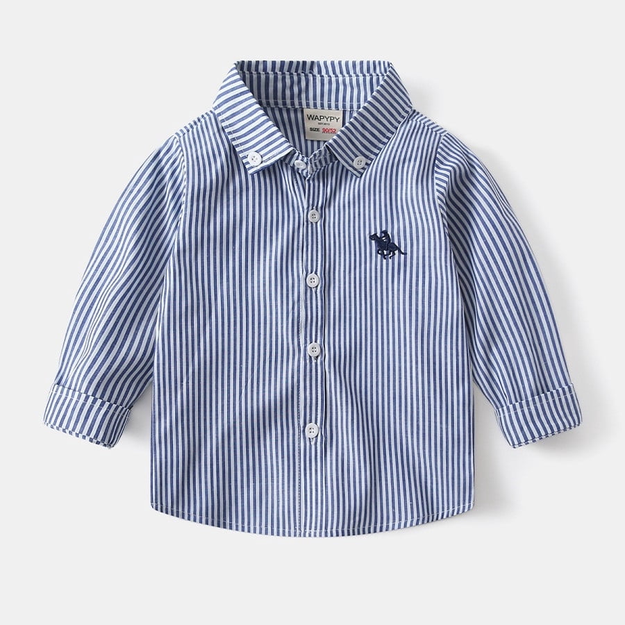 DHFJKG Boys Long Sleeve Button Up Shirts For Kids Toddlers Striped ...