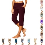 DHFJKG Capri Pants For Women Stretch Yoga Relaxed Fit Side Slit Cropped ...