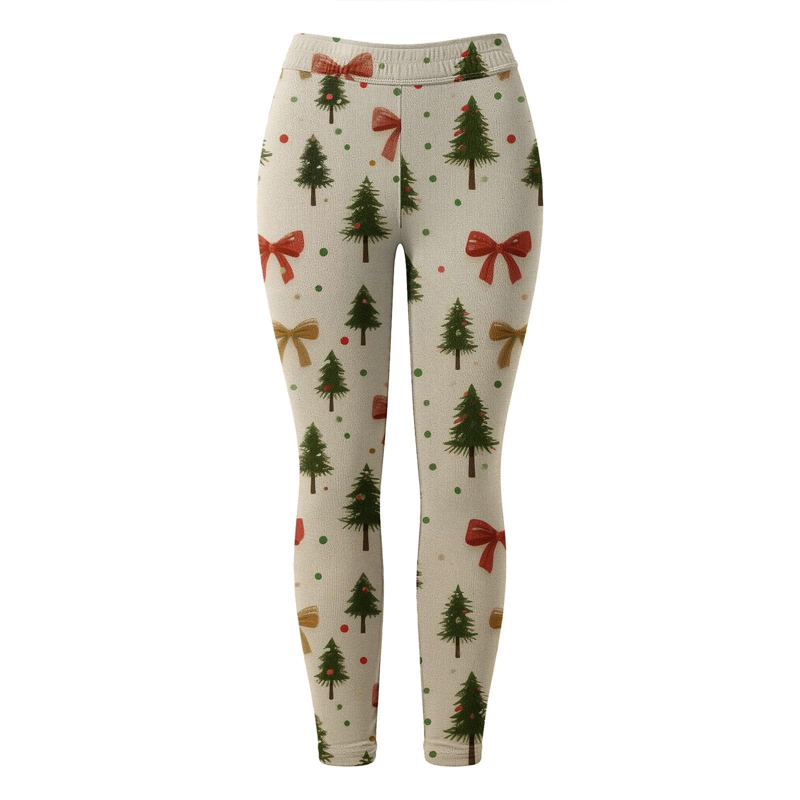 DHFJKG Christmas Leggings For Girl Xmas Themed Pattern Printed Elastic ...