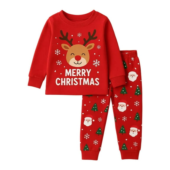DHFJKG Christmas Outfits For Boy Girl2 Piece Sets Xmas Holiday Themed ...