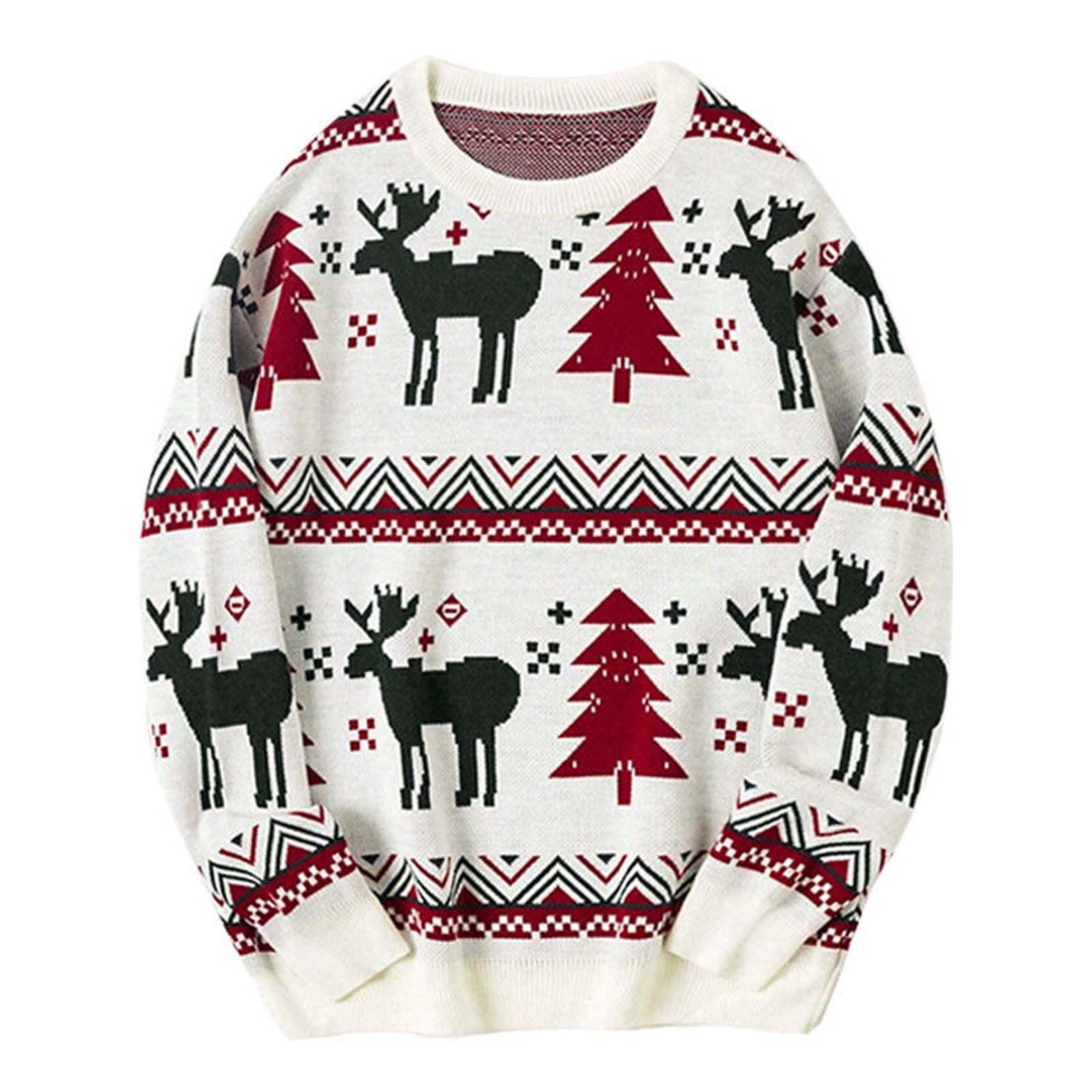 DHFJKG Christmas Sweater For Men Xmas Themed Pattern Long Sleeve ...