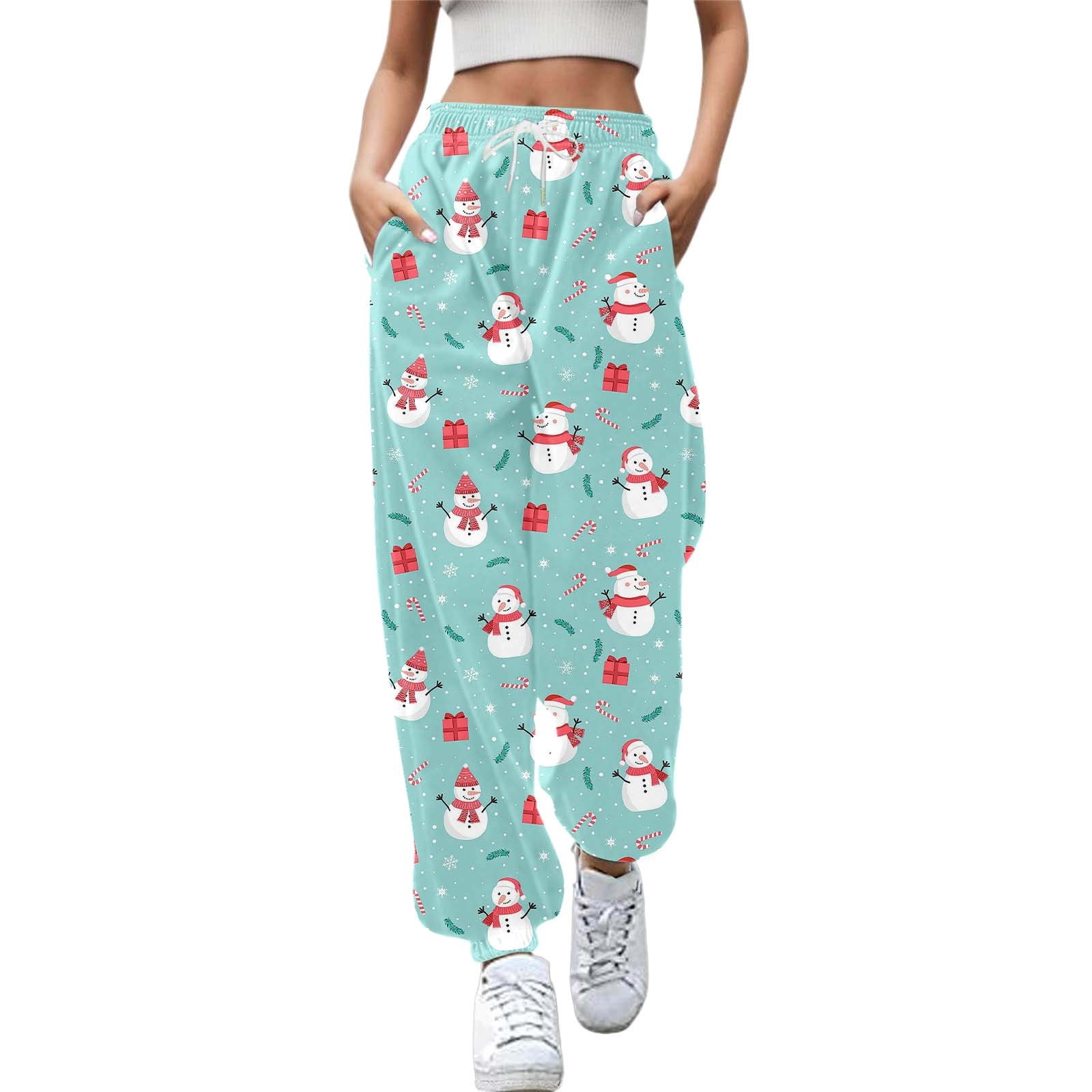DHFJKG Christmas Sweatpants Women Xmas Themed Festive Cartoon Printed ...