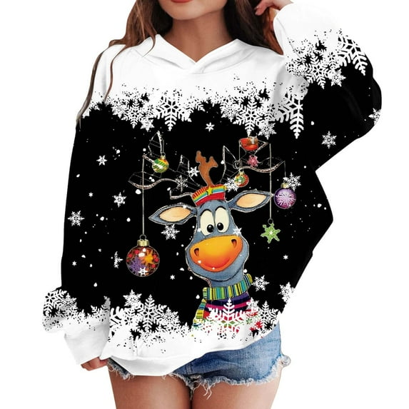 DHFJKG Christmas Sweatshirt For Boys Girls Hoodies Long Sleeve Reindeer ...