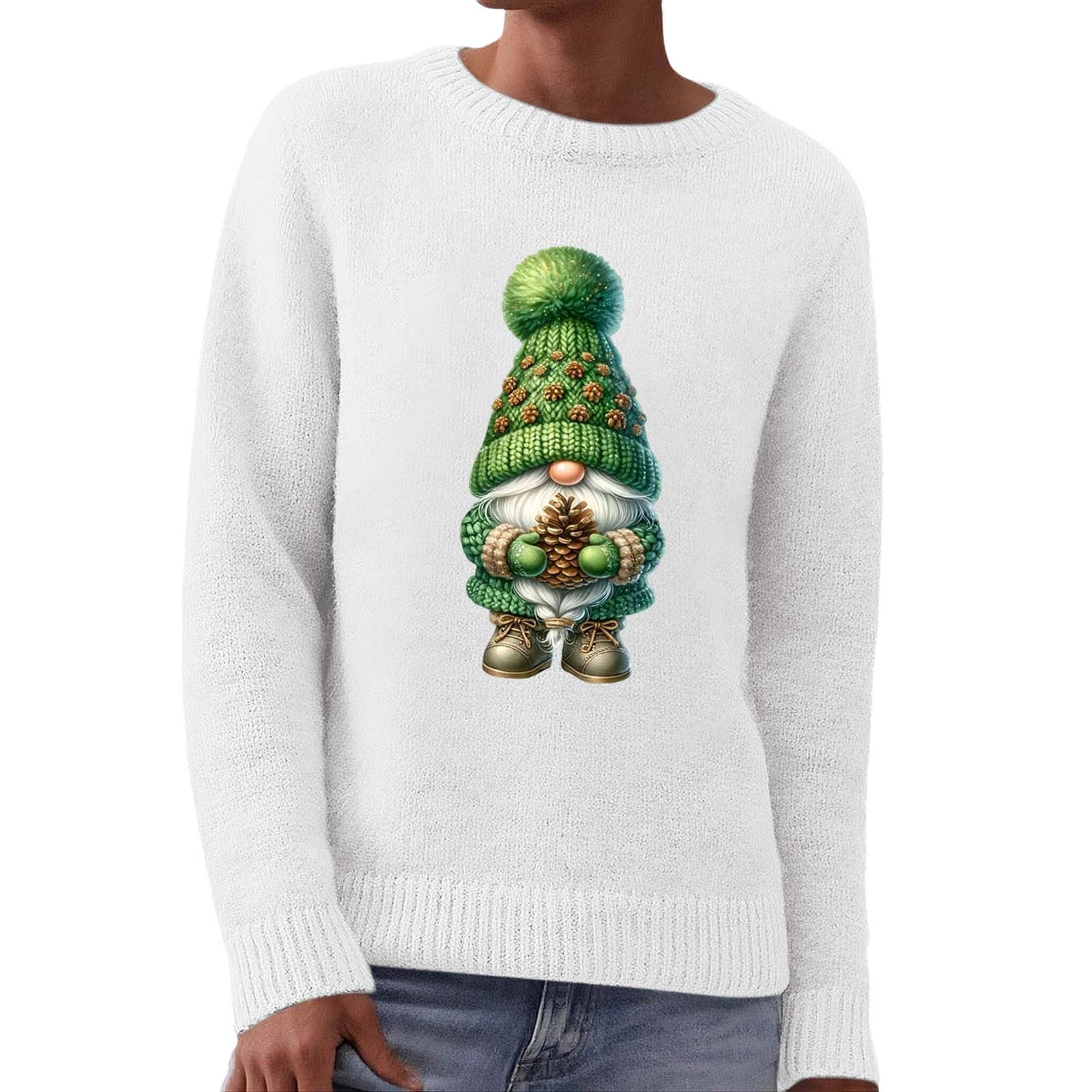 DHFJKG Christmas Women's Sweaters Festive Santa Knit Sweater Long ...