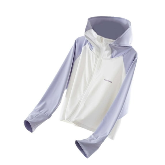 DHFJKG Coat Girls Sun Jacket Lightweight Breathable Raglan Sleeve Blocking Hooded Outerwear For ...