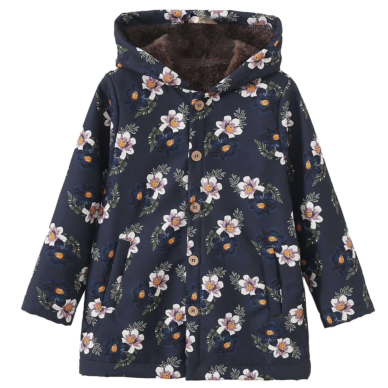DHFJKG Coat Toddler Boys Girls Winter Cartoon Prints Hooded Jacket Wear Thicken Windproof ...