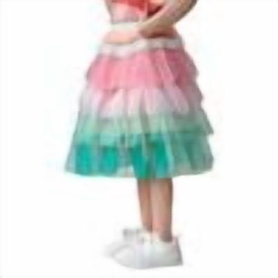 DHFJKG Dresses Kids Girls Dance Party Rainbow Color Gradient Mesh ...