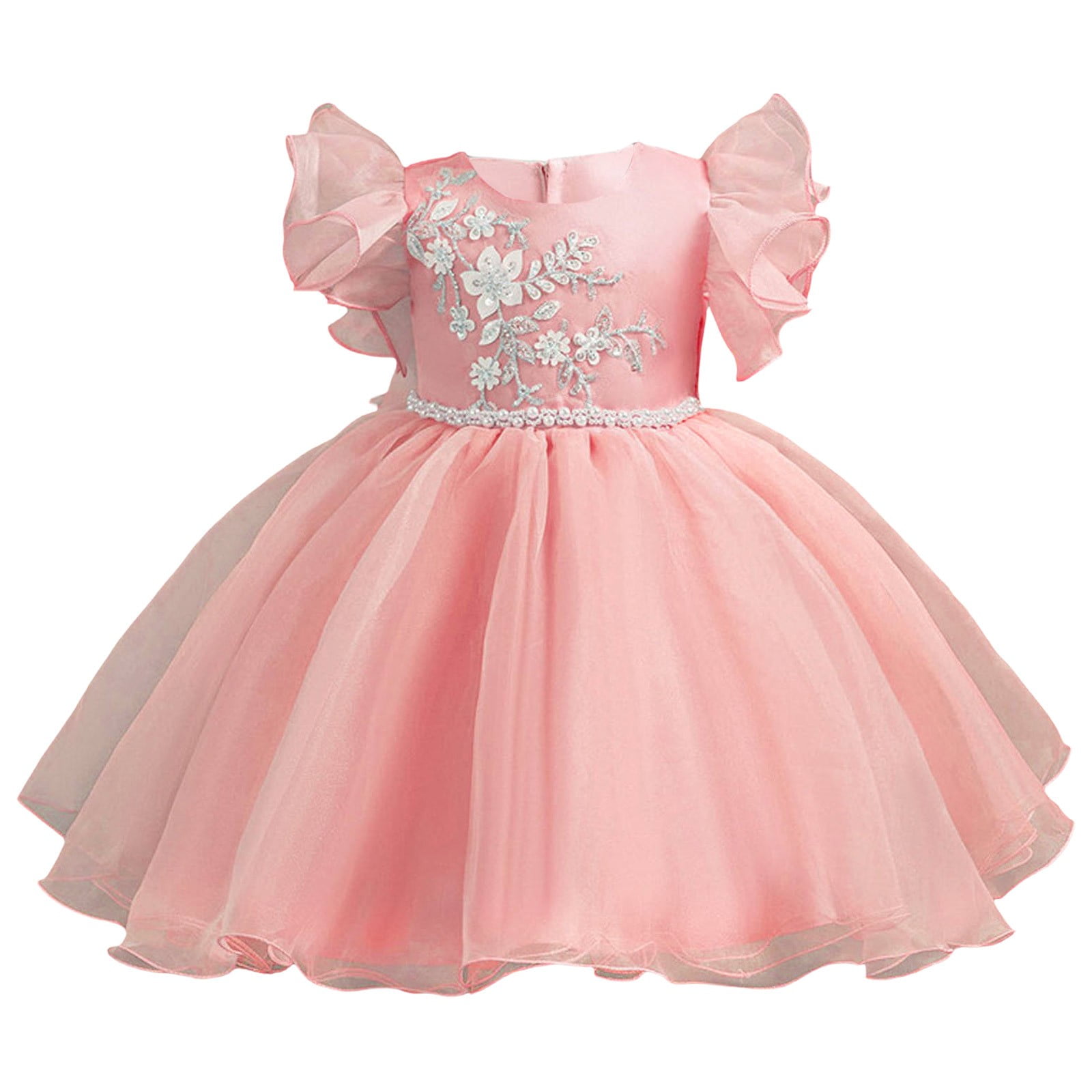 DHFJKG Flower Girls Tulle Princess Dress For Wedding Kids Pearls Prom ...