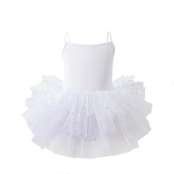 DHFJKG Girls Ballet Leotards Tutu Dresses Spaghetti Strap Shinny Mesh ...