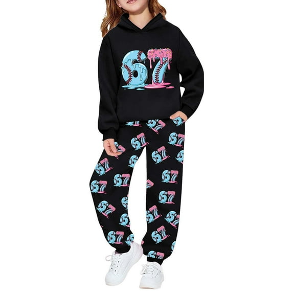 DHFJKG Girls Clothes 2 Piece Sweatsuits Set Activewear 67 Shirt Ice ...
