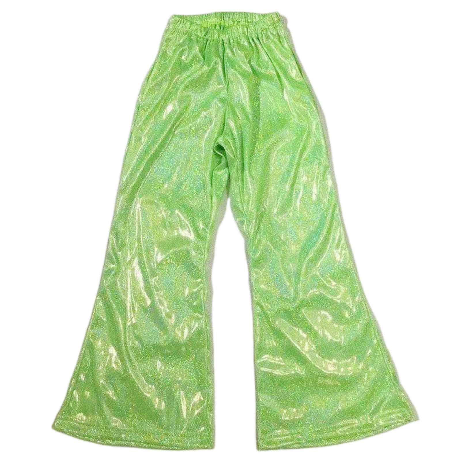 DHFJKG Girls Glitter Flared Pants Kids Teens Elastic Waist Glossy Stage ...