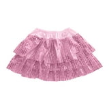 DHFJKG Girls Layerd Tutu Skirts Carnival Glitter Sequins Solid Color ...