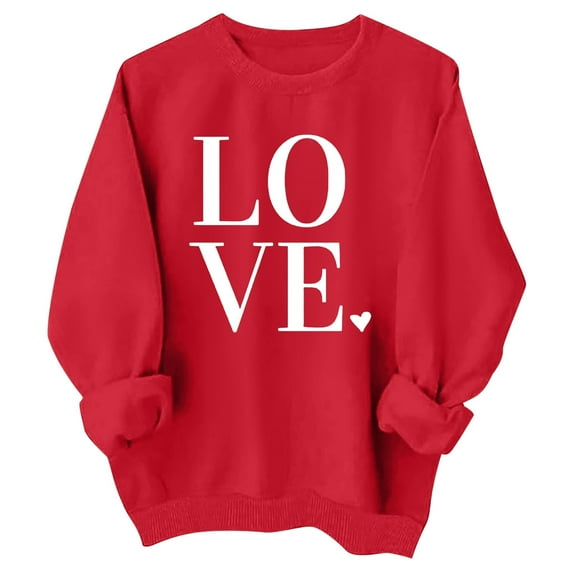 DHFJKG Girls Sweatshirt Loose Fit Letter Printed Long Sleeve Crew Neck ...