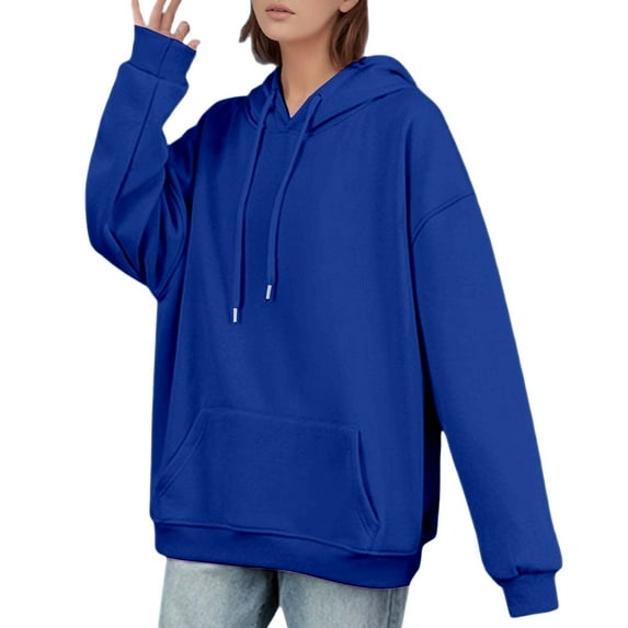 DHFJKG Hoodies For Women Oversized Plain Sweatshirt Drop Shoulder Loose ...