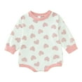 DHFJKG Infant Baby Girl Romper Heart Print Long Sleeve Crewneck ...