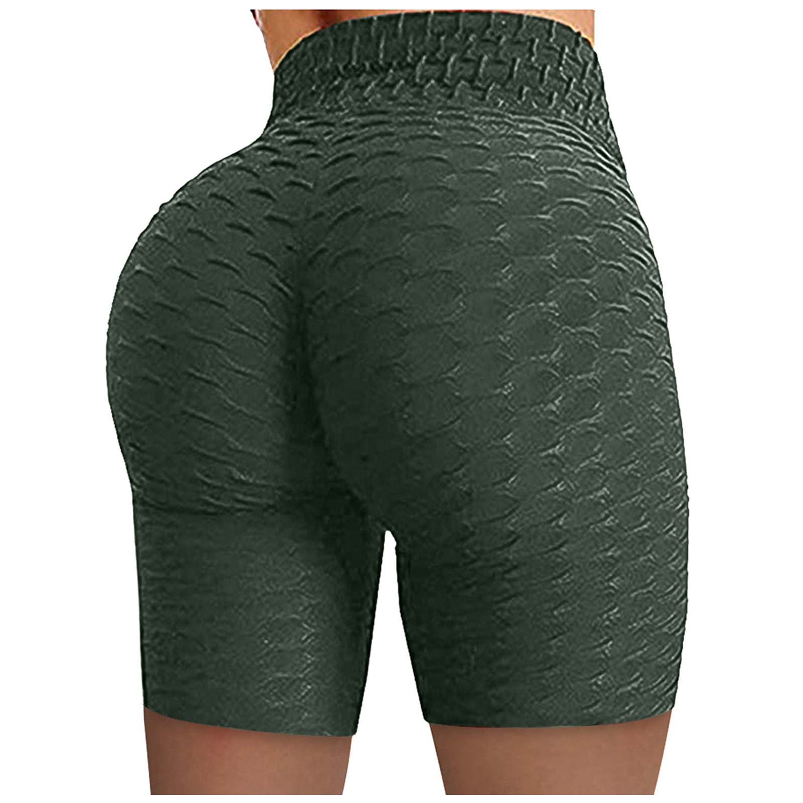 DHFJKG Jacquard Yoga Shorts For Women High Waisted Tummy Control ...