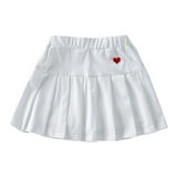 DHFJKG Kid Girls Pleated Skirts Preppy Style A-Line Skater Mini Skirt ...