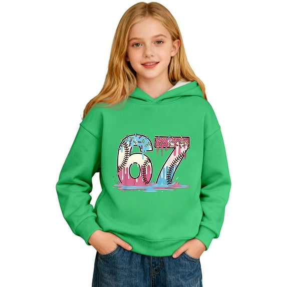 DHFJKG Kids Boys Girls Hoodies 67 Shirt Print Long Sleeve Hooded ...