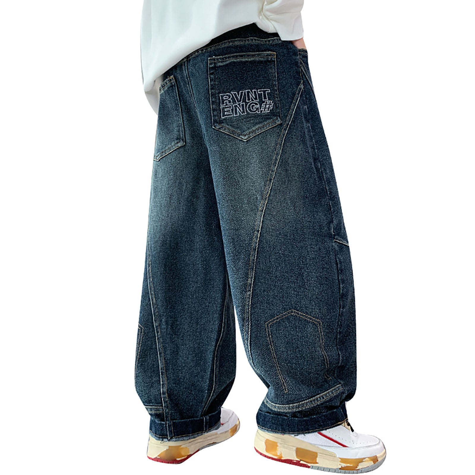 DHFJKG Kids Boys Jeans Comfortable Loose Fit Fashion Embroidery Casual ...