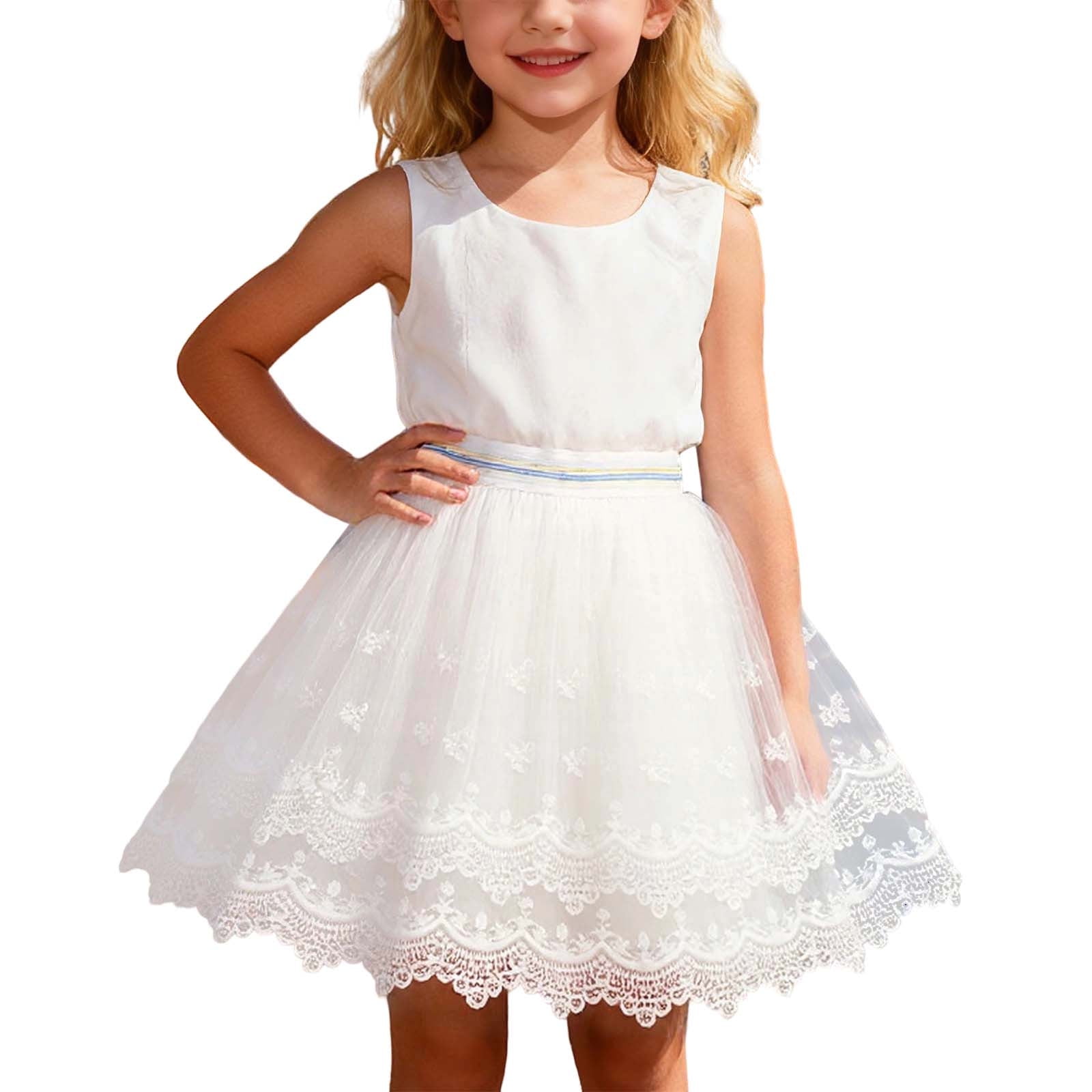 DHFJKG Kids Girls Lace Trim Skirts Carnival Tutu Ballet A-Line Elastic ...