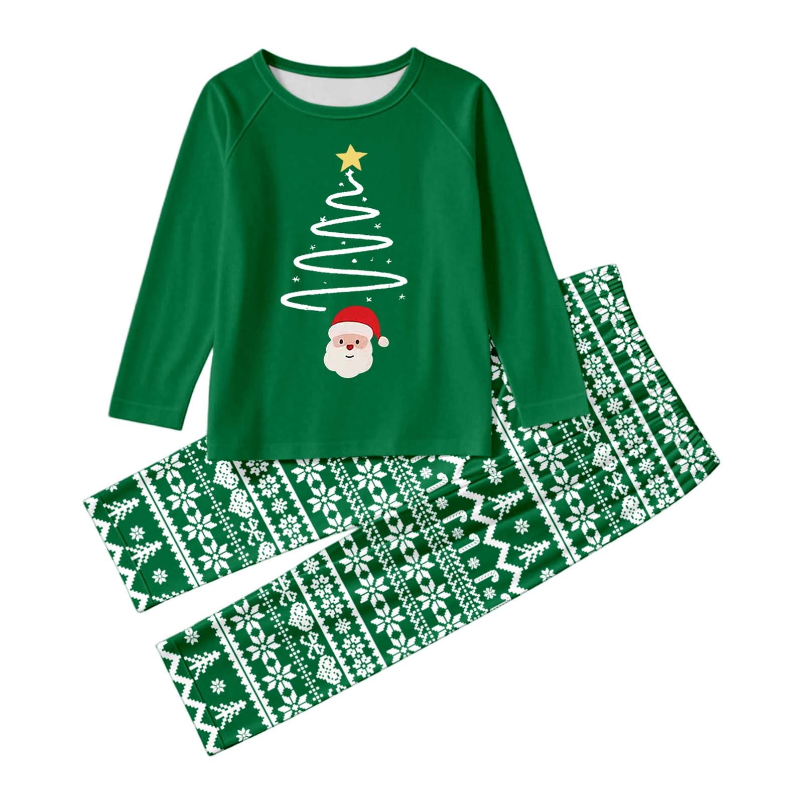 DHFJKG Kids Santa Sets For Matching Family Cozy Holiday Long Sleeve ...