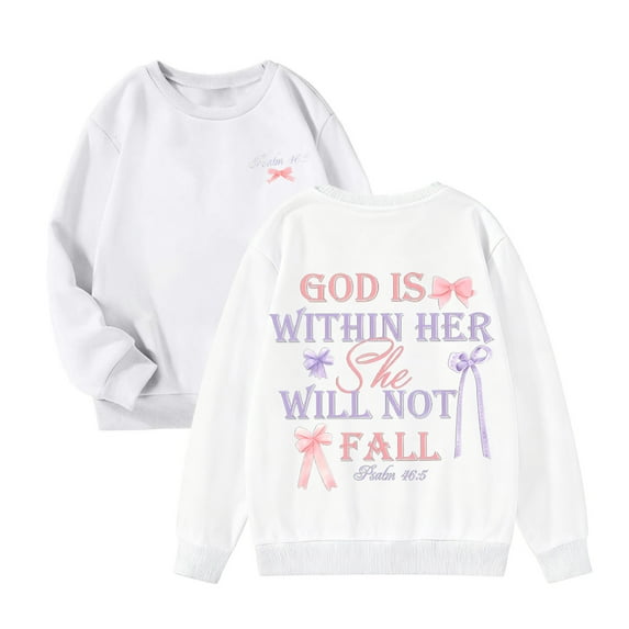 DHFJKG Kids Sweatshirt For Girls Long Sleeve Crewneck Letter Print ...