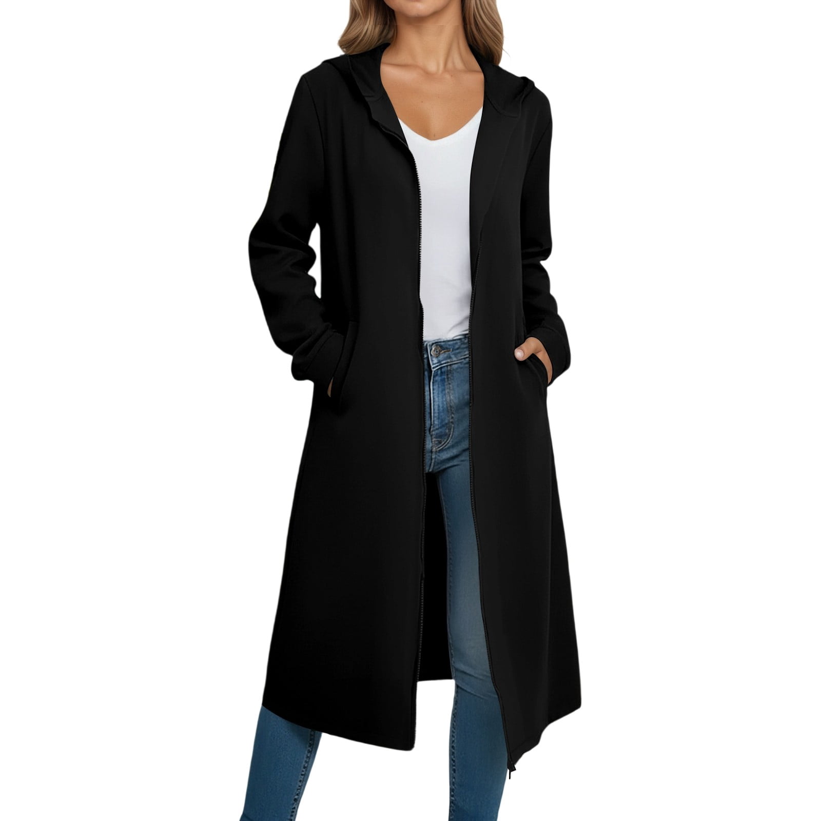 DHFJKG Long Cardigan For Women Casual Hooded Long Sleeve Fitness ...