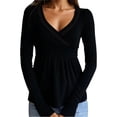 DHFJKG Long Sleeve Shirts For Women Deep V Neck Sexy Low Cut T Shirt ...