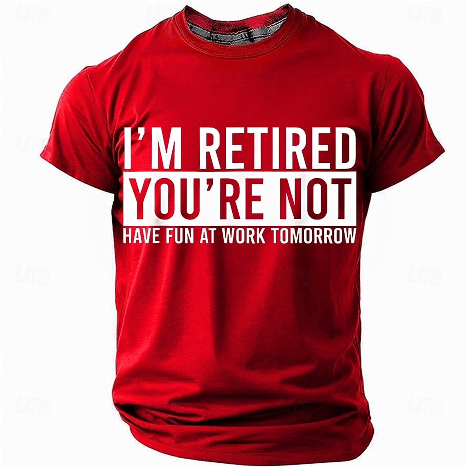 DHFJKG Men'S T-Shirt Solid Color Round Neck Letter Print Fashion Casual ...