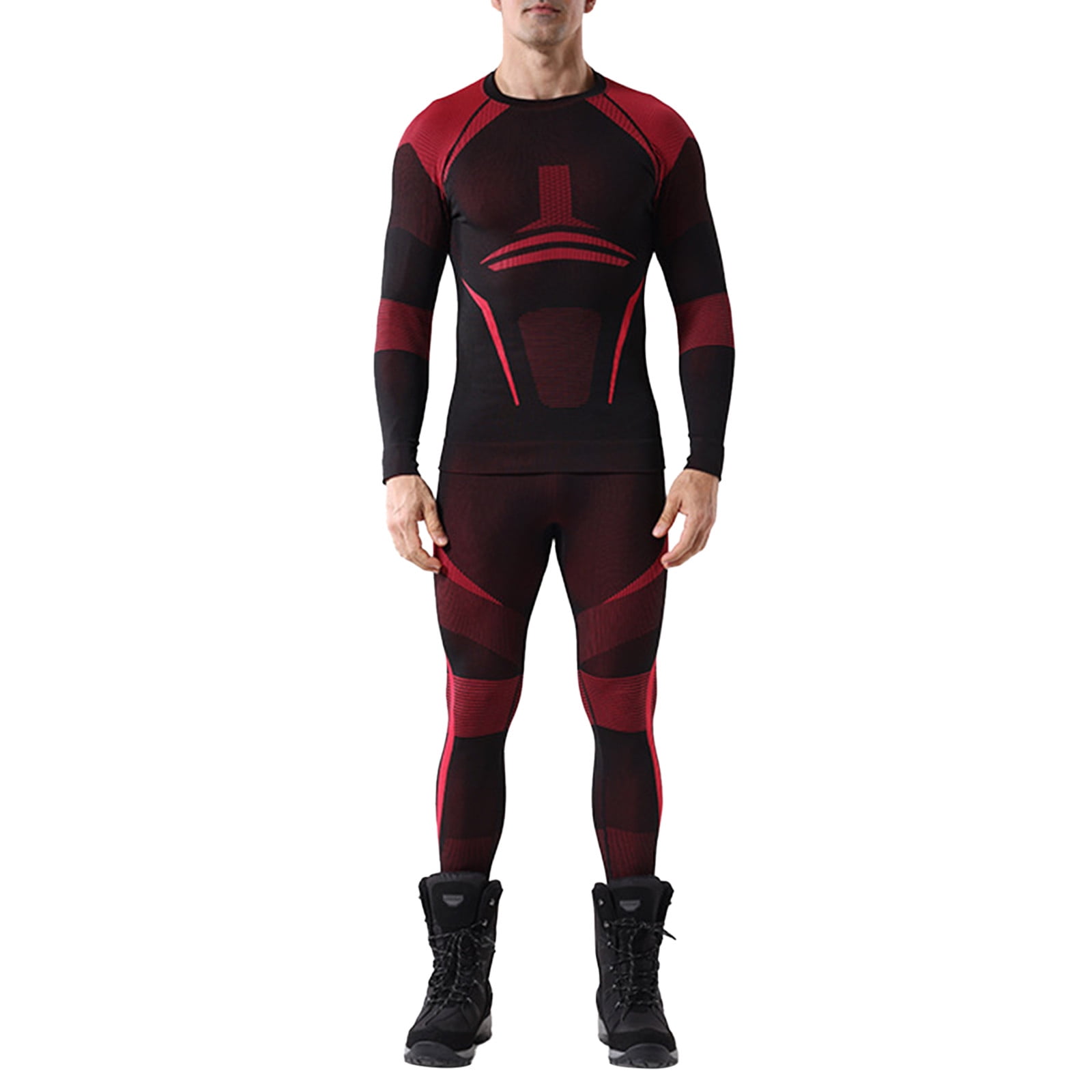 DHFJKG Mens Skiing Base Layer Thermal Undershirt Wear 2 Piece Set Slim ...