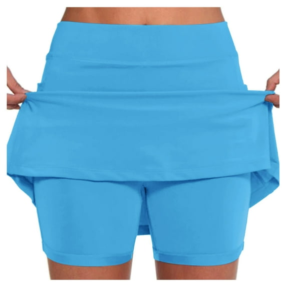 DHFJKG Skirts For Women Yoga Tennis Solid Color A-Line Mini Skirts With ...