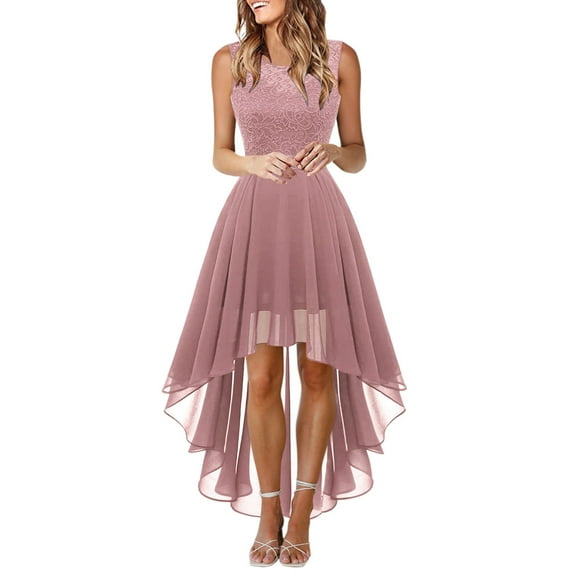 DHFJKG Sleeveless Dresses For Women Lace Hallow Out Chiffon Dress For ...