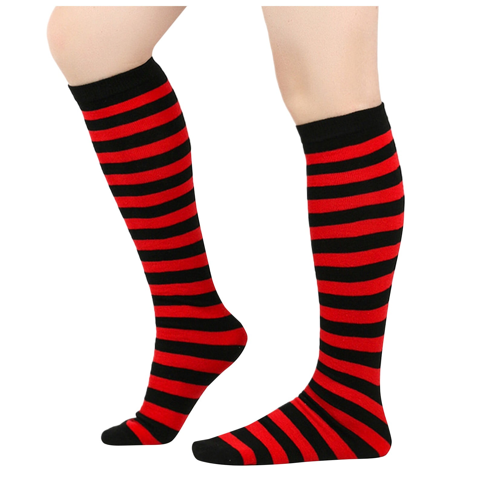 DHFJKG Striped Knee High Socks For Women Preppy Style Stockings Running ...