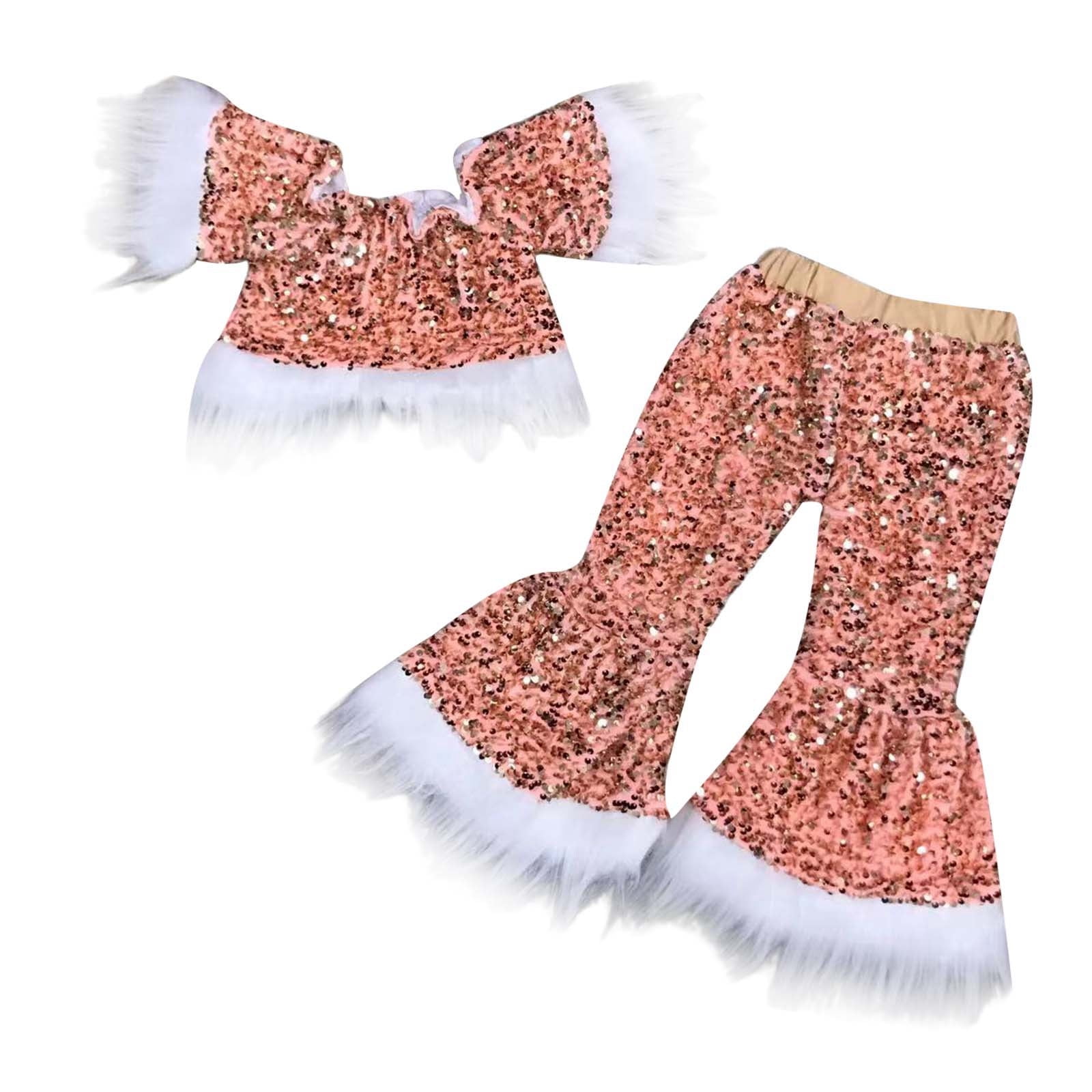 DHFJKG Suits Girls' Sequin Suit Princess Pageant Top Glitter Birthday ...