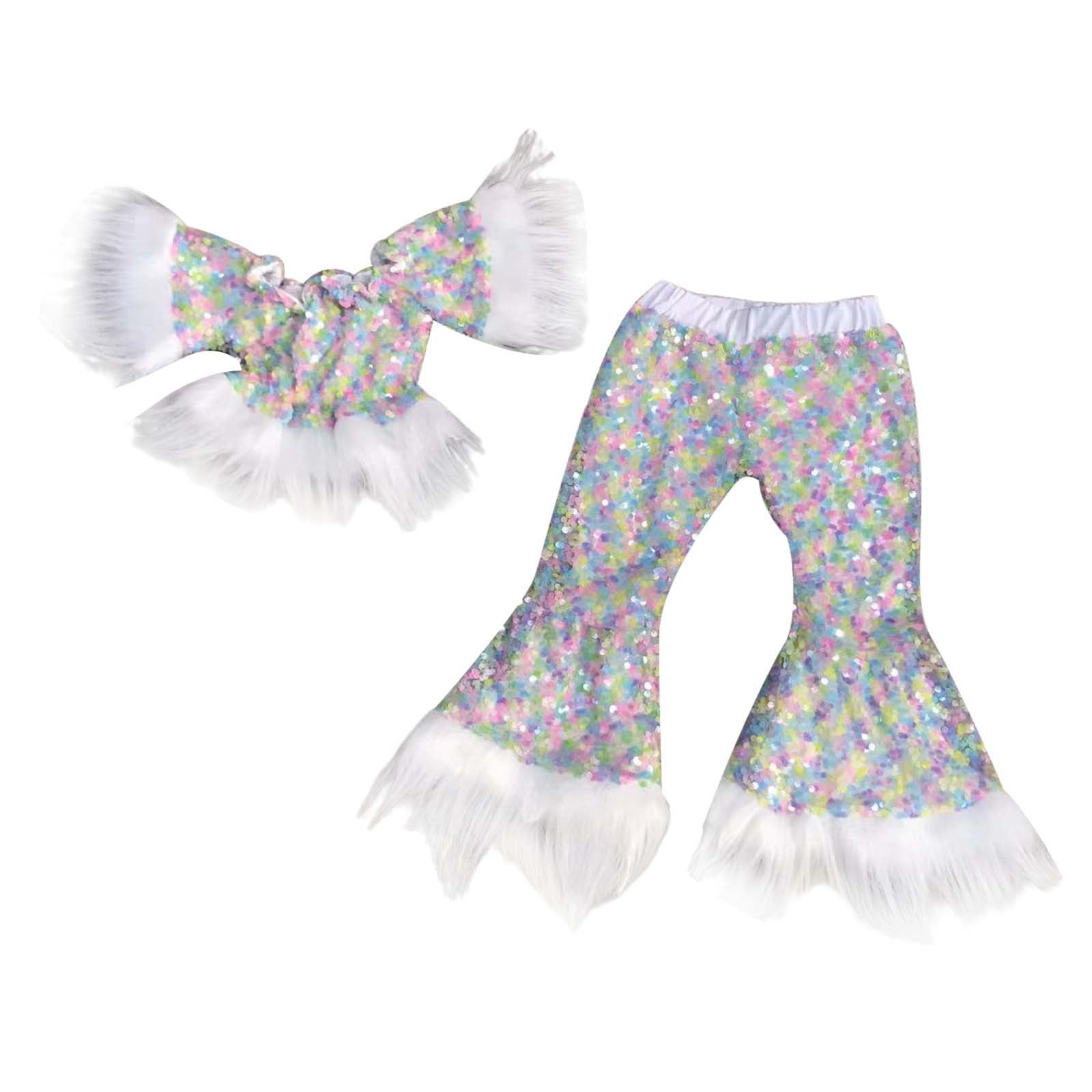 DHFJKG Suits Girls' Sequin Suit Princess Pageant Top Glitter Birthday ...