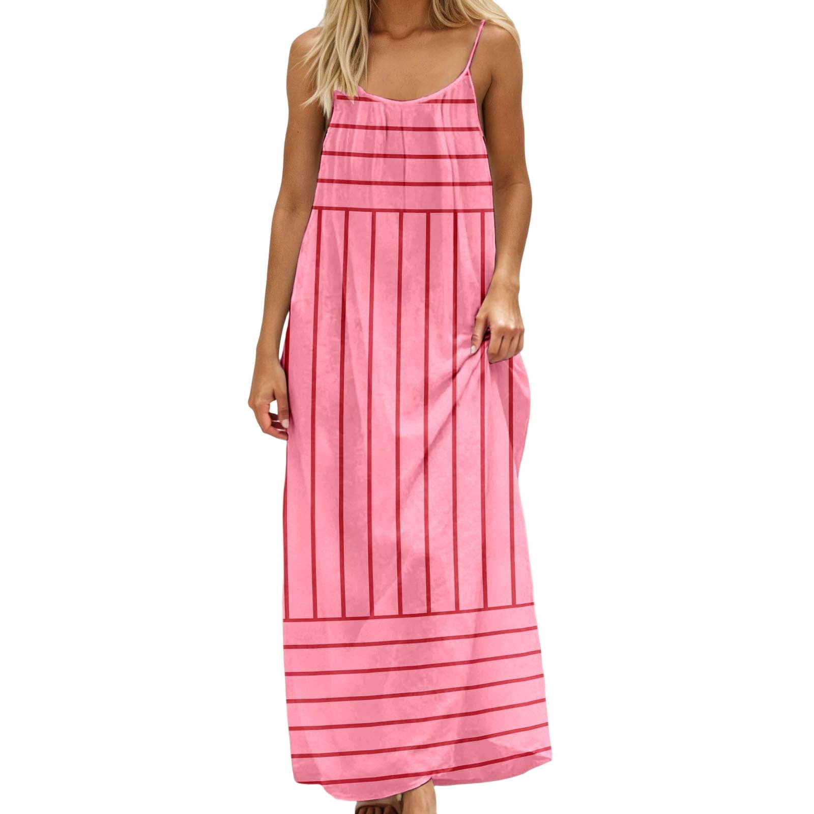 DHFJKG Summer Dresses For Women 2026 Sleeveless Open Back Casual Boho ...