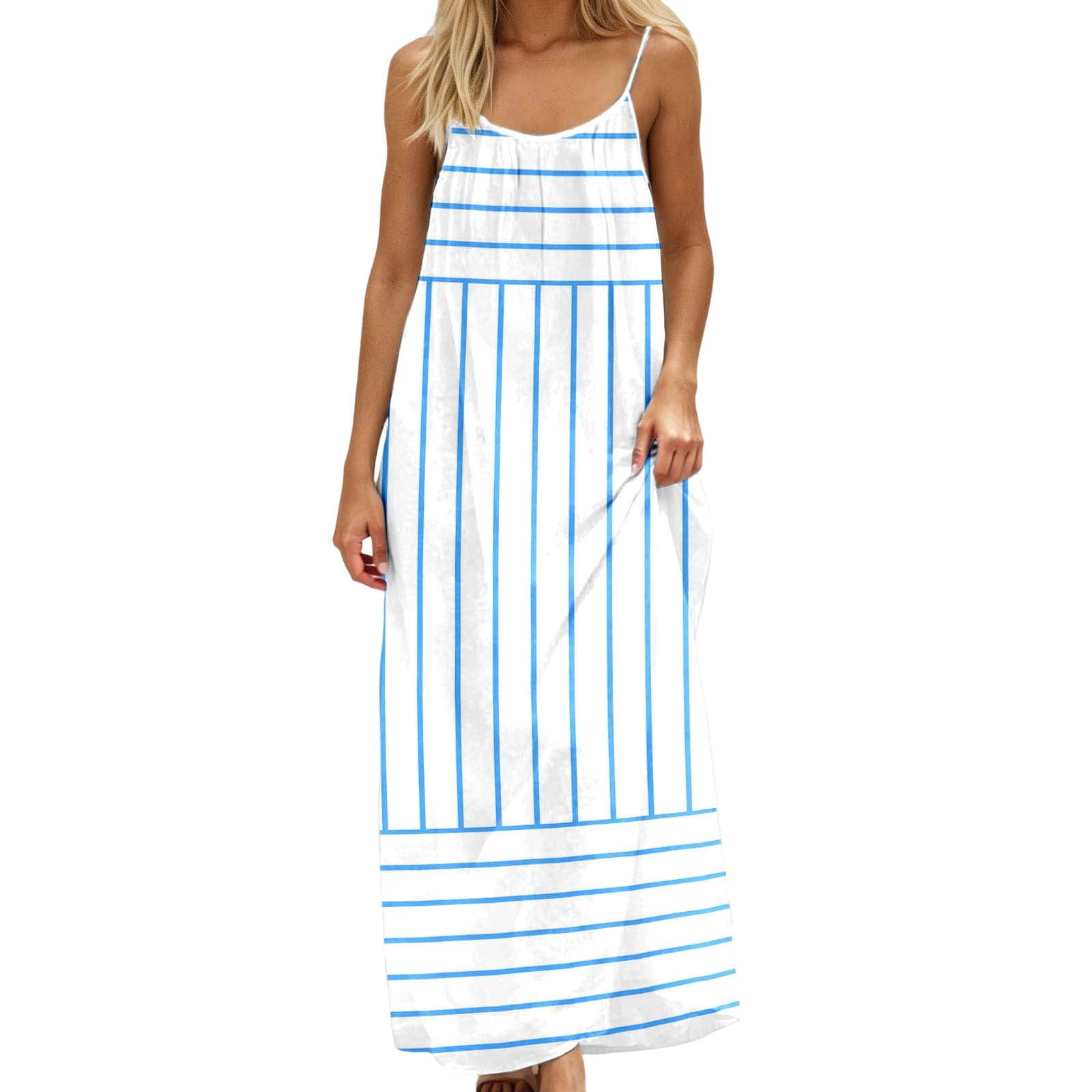 DHFJKG Summer Dresses For Women 2026 Sleeveless Open Back Casual Boho ...